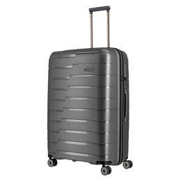 Trolley Travelite "AIR BASE Reisekoffer Hartschale", Gr. B/H/T: 51cm x 77cm x 30cm 105 l, anthrazit, Polypropylen, Koffer, kratzresistenter Oberfl&auml;che und cleverer Innenaufteilung