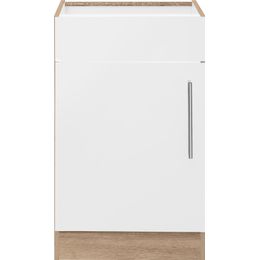 Wiho-K&uuml;chen Sp&uuml;lenschrank WIHO K&Uuml;CHEN "Cali", wei&szlig; (front: wei&szlig; matt, korpus: sonoma eichefarben), B:50cm H:82cm T:57cm, Schr&auml;nke, Sp&uuml;lenschrank, 50 cm breit, ohne Arbeitsplatte