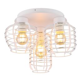 Globo LIGHTING Deckenleuchte "NESA", wei&szlig; (wei&szlig; matt), 3, &Oslash; 37,5cm H: 28cm, 1 Stk., Leuchten, Deckenleuchte Wei&szlig; matt, Chromst&auml;be, Opalglas, E27, Deckenleuchte
