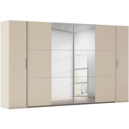 Schwebet&uuml;renschrank Rauch "Kleiderschrank Dreht&uuml;renschrank Schrank Garderobe KRONACH", champagner, griffleisten alu, mit 2 spiegel, B:354cm H:210cm T:59cm, Holzwerkstoff, Schr&auml;nke, Schwebet&uuml;renschrank, Kombischrank optional mit 1 oder 2 Spiegel viele B&ouml;den MADE IN GERMANY