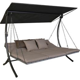 Hollywoodschaukel "Luxus Smart sand", beige (beige, beige), B:210cm H:160cm T:145cm, Obermaterial: 100% Polyester, Angerer FREIZEITM&Ouml;BEL, Hollywoodschaukeln, BxTxH: 210x145x160 cm