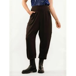 Chinohose LIBERT&Eacute; ESSENTIEL "Libert&eacute; Essentiel Trouser ALMA", Damen, Gr. L/XL, US-Gr&ouml;&szlig;en, braun (schwarz), Obermaterial: 90% Polyester, 10% Elasthan, Hosen Chinohose