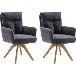 Esszimmerstuhl Home Affaire "Monaco", grau (anthrazit, natur, anthrazit), B:59cm H:92,5cm T:67,5cm, St&uuml;hle, Esszimmerstuhl, verschiedene Gestelle w&auml;hlbar, Belastbar bis 120 Kg