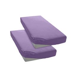 Spannbettlaken OTTO HOME "BLACKBERRY in BASIC und PREMIUM Qualit&auml;t, 100% Baumwolle", lila, B:90cm L:200cm, Jersey (110 g/m&sup2;), Obermaterial: 100% Baumwolle, Bettlaken, Spannbettlaken, f&uuml;r hohe Matratzen bis 28 cm, Bettlaken, Spannbetttuch, pflegeleicht, Topseller