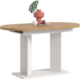 Esstisch Home Affaire "GERO, 130-170 cm, ausziehbar, S&auml;ulengestell", wei&szlig;, artisan eiche nachbildung, H:76cm, Tische, Esstisch, Tisch, Esstisch, Esszimmer, Esszimmertisch, K&uuml;chetisch, Bartisch