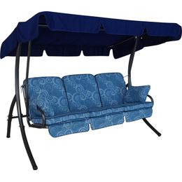 Hollywoodschaukel "Santorin", blau (blau, blau), B:210cm T:145cm, Obermaterial: 75% Baumwolle, 25% Polyester. F&uuml;llung: 100% Polyurethan, Angerer FREIZEITM&Ouml;BEL, Hollywoodschaukeln, inkl. Auflagen und Zierkissen, robust, langlebig