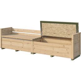 Sitztruhe Weka "optionale Erweiterung f&uuml;r Gartenhaus Killarney", naturbelassen, B:50cm H:63cm T:235cm, Massivholz, Sitzb&auml;nke, verschiedene Farben und Gr&ouml;&szlig;en