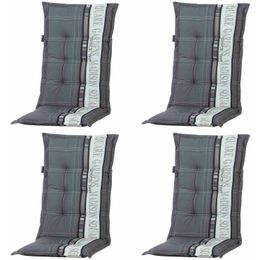 Hochlehnerauflage Madison "Garden", grau, B:50cm H:8cm T:123cm, Obermaterial: 50% Baumwolle, 50% Polyester, Polsterauflagen, Baumwolle/Polyester