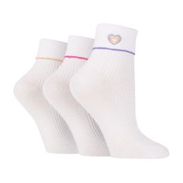 3er-Pack Damen Fashion Umkrempel-H&uuml;ftsocken