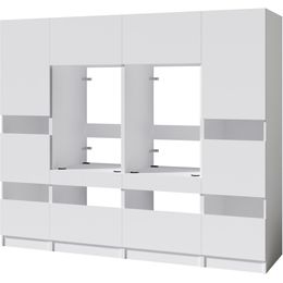 Mehrzweckschrank-Set BASIC BY BALCULINA "Washhome B/T/H 236x68x200 cm", wei&szlig;, B:236cm H:200cm T:68cm, Kastenm&ouml;bel-Sets, Breite 236cm, h&ouml;henverstellbare Metallf&uuml;&szlig;e