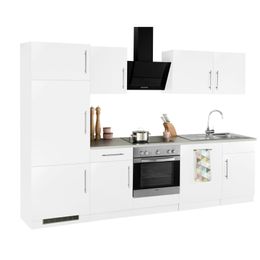 Wiho-K&uuml;chen K&uuml;chenzeile WIHO K&Uuml;CHEN "Cali", wei&szlig; (k&uuml;che: wei&szlig;, korpus: wei&szlig;, arbeitsplatte: canvas grau), B:280cm T:60cm, Komplettk&uuml;chen-Sets, K&uuml;chenzeile, ohne E-Ger&auml;te, Breite 280 cm