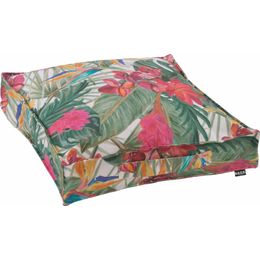 HOCK Sitzkissen H.O.C.K. "Beach Life", bunt (bunt, gebl&uuml;mt gemustert), B:50cm H:10cm L:50cm, Polyacryl, Dekokissen_Sitzkissen_Kissenh&uuml;llen, Sitzkissen, mit tropischem Muster