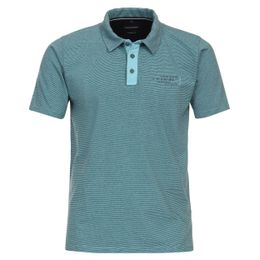 Poloshirt Casamoda "Casamoda Polo-Shirt gestreift", Herren, Gr. L, blau (t&uuml;rkis), 100% Baumwolle, Shirts