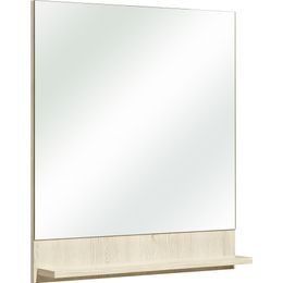 Wandspiegel SAPHIR "Quickset 350 Fl&auml;chenspiegel mit Ablage, 60 cm breit, 68 cm hoch", beige (pinie ida hell), B:60cm H:68cm T:10cm, Holzwerkstoff, Spiegel, Wandspiegel, Pinie Ida hell Nachbildung, Badezimmer-Wandspiegel