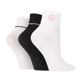 3er-Pack Damenmode Umschlag-Ripp-Lounge-Socken