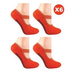 6er Pack Damen Yoga-Socken mit rutschfesten Straps