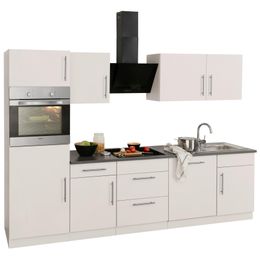 Wiho-K&uuml;chen K&uuml;chenzeile WIHO K&Uuml;CHEN "Cali", beige (k&uuml;che: natur, korpus: cashmerefarben, arbeitsplatte: granit grau), B:280cm T:60cm, Komplettk&uuml;chen-Sets, K&uuml;chenzeile, ohne E-Ger&auml;te, Breite 280 cm