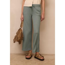 Culotte STREET ONE STUDIO, Damen, Gr. 32, L&auml;nge 30, sea spray gr&uuml;n, Stoff, 79% Polyester, 20% Viskose, 1% Elasthan, unifarben, loose fit lang, Hosen Culotte, Middle Waist