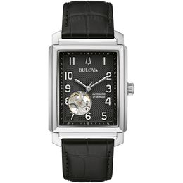 Automatikuhr Bulova "Sutton", schwarz, Armbanduhren, Damen, Automatikuhr, Armbanduhr, Herrenuhr, Damenuhr, Lederarmband