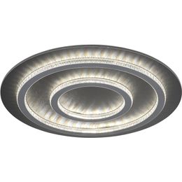 Globo LIGHTING Deckenleuchte "JAYDEN", silber (schwarz matt), &Oslash; 55cm H: 6cm, 1 Stk., Leuchten, Deckenlampe Wohnzimmer-Leuchte Schlafzimmer-Leuchte Flur K&uuml;che, Deckenleuchte