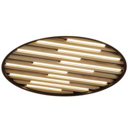 Searchlight LED Deckenleuchte "Equalise LED Deckenleuchte, Mattschwarz und Holz", Energieeffizienz: G (A-G), schwarz, H: 5,5cm, 1 Stk., Leuchten, LED Deckenleuchte