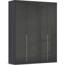 Dreht&uuml;renschrank OTTO HOME "Kleiderschrank Schrank Garderobe AGORDO Schlafzimmer", grau (graumetallic, effektgrau hochglanz), B:181cm H:229cm T:54cm, Holzwerkstoff, Schr&auml;nke, Dreht&uuml;renschrank, durchdachte Innenausstattung, in 8 Breiten und 2 H&ouml;hen MADE IN GERMANY, Topseller