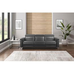 3-Sitzer OTTO HOME "LUND B: 222 cm - OTTO. Verl&auml;ssliche Qualit&auml;t. Mit Relaxfunktion", grau, B:222cm H:97cm T:100cm, Kunstleder 100% Polyurethan, Sofas, in 2 Sitzen (links/rechts), manuell/elektrisch (USB-C), Kopfteilverst.