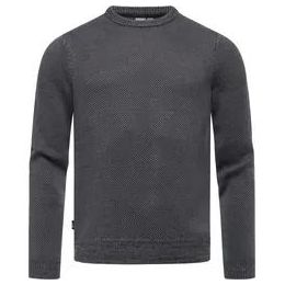 Strickpullover Ragwear "Larrs", Herren, Gr. S (48), schwarz, Material: 60% Baumwolle, 40% Acryl, gerade h&uuml;ftlang, Rundhals, &Auml;rmel ohne &Auml;rmelschlitz Rippb&uuml;ndchen krempelbar, Pullover Strickpullover, stylischer Herren Sweatpullover mit Rippb&uuml;ndchen