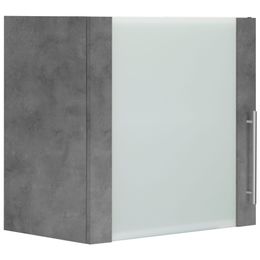 Wiho-K&uuml;chen Glash&auml;ngeschrank WIHO K&Uuml;CHEN "Cali", grau (front und korpus: betonfarben), B:60cm H:56,5cm T:35cm, Schr&auml;nke, Glash&auml;ngeschrank, Front mit Glaseinsatz
