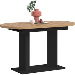 Esstisch Home Affaire "GERO, 130-170 cm, ausziehbar, S&auml;ulengestell", schwarz, artisan eiche nachbildung, H:76cm, Tische, Esstisch, Tisch, Esstisch, Esszimmer, Esszimmertisch, K&uuml;chetisch, Bartisch