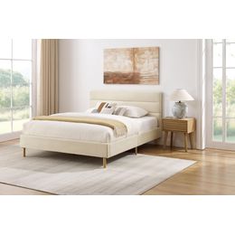 Polsterbett Home Affaire "Philippiere inkl. Lattenrost", beige, beige, B:145cm H:100cm L:213cm, Betten, Polsterbett, erh&auml;ltlich in den Breiten 140cm & 180cm