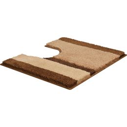 Badematte Grund "Room" Gr. 14, beige, H:24mm, Polyacryl, Badematten, Badematte, besonders dichter Flor, Badematte mit Streifen