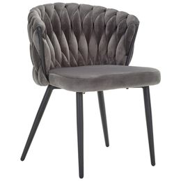 Livetastic Stuhl, Grau, Metall, Textil, F&uuml;llung: Schaumstoff, Rundrohr, 63x58x78 cm, Esszimmer, St&uuml;hle, Esszimmerst&uuml;hle, Vierfu&szlig;st&uuml;hle