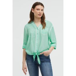 Kurzarmbluse SOCCX, Damen, Gr. L, french mint, Web, Material: 100% Viskose, bedruckt, regular fit normal, V-Ausschnitt, runder Abschluss, Blusen, mit Brusttasche