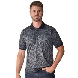 Poloshirt Casamoda "Casamoda Polo-Shirt gemustert", Herren, Gr. L, blau (mittelblau), 100% Baumwolle, Shirts