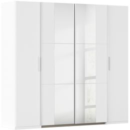 Schwebet&uuml;renschrank Rauch "Kleiderschrank Dreht&uuml;renschrank Schrank Garderobe KRONACH", alpinwei&szlig;, griffleisten alu, mit 2 spiegel, B:225cm H:210cm T:59cm, Holzwerkstoff, Schr&auml;nke, Schwebet&uuml;renschrank, Kombischrank optional mit 1 oder 2 Spiegel viele B&ouml;den MADE IN GERMANY