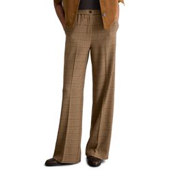 Marc O'Polo Chinohose MARC O'POLO "mit Glencheck-Muster", Damen, Gr. 32, Normalgr&ouml;&szlig;en, braun (schwarz beige), Obermaterial: 63% Polyester, 34% Viskose, 3% Elasthan, kariert, extralang, Hosen Chinohose