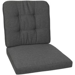 Sesselauflage GO-DE "Florenz", grau (anthrazit), B:50cm H:7cm T:55cm, Bezug: 100% Polyester, Polsterauflagen, wasserabweisend