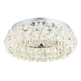 Globo LIGHTING Deckenleuchte "DIANN", verchromt, 1, &Oslash; 50cm H: 16,6cm, 1 Stk., Leuchten, Verchromte Deckenleuchte mit K9 Kristallen, LED 40W, &oslash; 500mm, Deckenleuchte