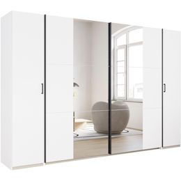 Schwebet&uuml;renschrank Rauch "Kleiderschrank Dreht&uuml;renschrank Schrank Garderobe KRONACH", wei&szlig; (alpinwei&szlig;, griffleisten grau, mit 2 spiegel), B:311cm H:210cm T:59cm, Holzwerkstoff, Schr&auml;nke, Schwebet&uuml;renschrank, Kombischrank optional mit 1 oder 2 Spiegel viele B&ouml;den MADE IN GERMANY