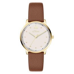 Quarzuhr s.Oliver "Soft Elegance", beige, Armbanduhren, Damen, Quarzuhr, Armbanduhr, Damenuhr, analog