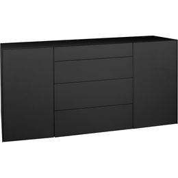 M&auml;usbacher Kommode M&Auml;USBACHER "Imola", grau (anthrazit matt lack, glas anthrazit glanz), B:179cm H:89cm T:42cm, Sideboards, Kommode, Kommode mit Glasfront und Glasoberplatte