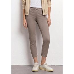 7/8-Hose Street One, Damen, Gr. 38, L&auml;nge 26, schwarz tumbled beige, Web, 97% Baumwolle, 3% Elasthan, unifarben, comfort fit 7/8-L&auml;nge, Hosen 7/8-Hose, 4-Pocket Style