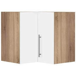 Wiho-K&uuml;chen Eckh&auml;ngeschrank WIHO K&Uuml;CHEN "Cali", wei&szlig; (front: wei&szlig; matt, korpus: sonoma eichefarben), B:60cm H:56,5cm T:35cm, Schr&auml;nke, Eckh&auml;ngeschrank, 60 cm breit