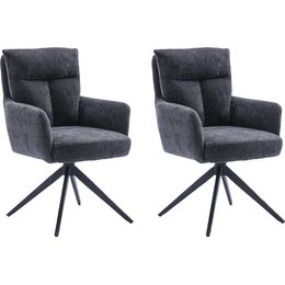 Esszimmerstuhl Home Affaire "Monaco", grau (anthrazit, schwarz, anthrazit), B:59cm H:92,5cm T:67,5cm, St&uuml;hle, Esszimmerstuhl, verschiedene Gestelle w&auml;hlbar, Belastbar bis 120 Kg