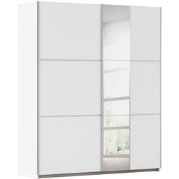 Schwebet&uuml;renschrank Rauch "Kleiderschrank Schrank Garderobe ASTANA", alpinwei&szlig;, B:175cm H:210cm T:59cm, Holzwerkstoff, Schr&auml;nke, Schwebet&uuml;renschrank, mit 3 Spiegelelementen, Metallgriffleisten alufarbig MADE IN GERMANY
