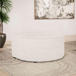 Polsterhocker OTTO HOME "ADELLA passed zur Serie, Ma&szlig;e B/T/H: 92/69/43 cm", beige (creme), B:92cm H:43cm T:69cm, 100% Polyester, Hocker, Polsterhocker, Hocker mit Wellenunterfederung, runde Form, auch in Cord