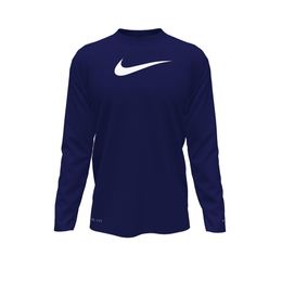 T-Shirt Nike "LONG SLEEVE HYDROGUA f&uuml;r Kinder", M&auml;dchen, Gr. S (128/134), midnight navy, Jersey, Obermaterial: 100% Polyester, normal, Rundhals, Shirts T-Shirt, f&uuml;r Kinder, sportlicher Stil, Kurzarm, mit Dri-FIT-Technologie