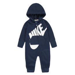 Strampler Nike Sportswear "NKN SUSTAINABLE COVERALL", Jungen, Gr. 62 (3), N-Gr, blau (dunkelblau), Sweatware, Obermaterial: 100% Polyester, bedruckt, unifarben, angesetztes B&uuml;ndchen, Overalls, f&uuml;r Babys, mit Kapuze, mit K&auml;ngurutasche, mit Logodruck