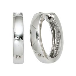 Paar Creolen Jobo, silber (silber 925), Ohrringe, Damen, 17,9mm, Silber 925 (Sterlingsilber), rund 925 Silber
